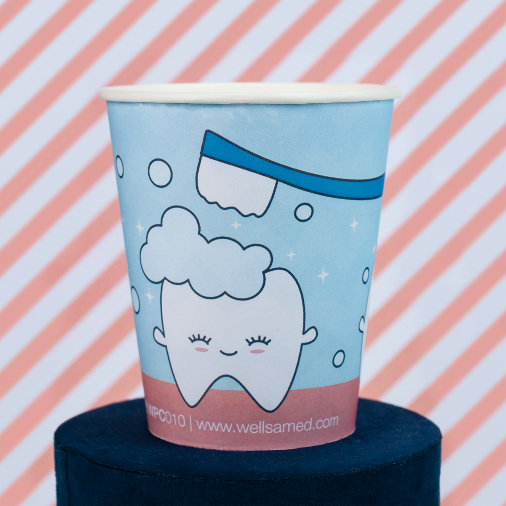 wellsacup Papier Einweg-Mundspülbecher, 1.000 Stück: Zähnchen : Wellsamed